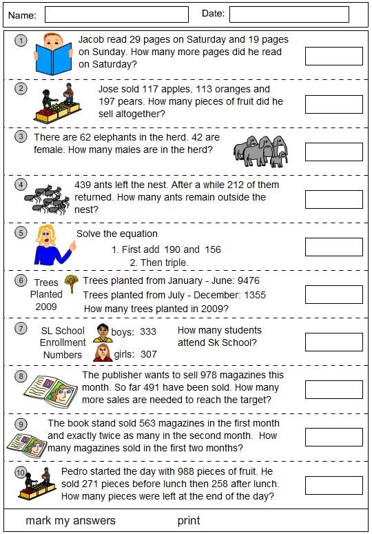 Problem Solving Using Addition And Subtraction Mathematics Skills 