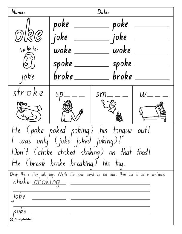 Word Family oke English Skills Online Interactive Activity Lessons
