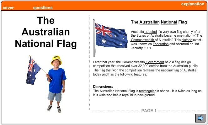 The Australian National Flag -Explanation, English skills online ...