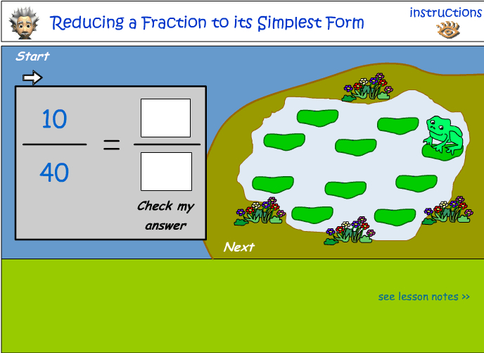 Reducing A Fraction To Its Simplest Form Mathematics Skills Online