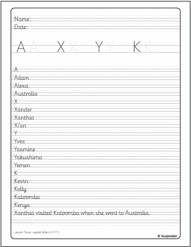Capital letters A K Y X - Studyladder Interactive Learning Games