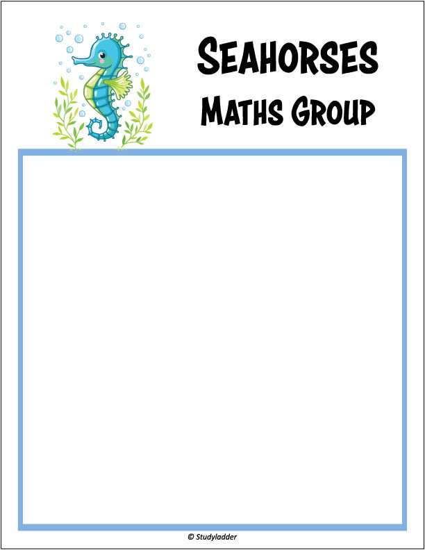 Maths Groups Chart: Seahorses - Studyladder Interactive Learning Games