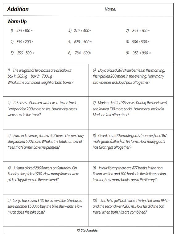 Adding Multiples Of 100 problem Solving Studyladder Interactive 