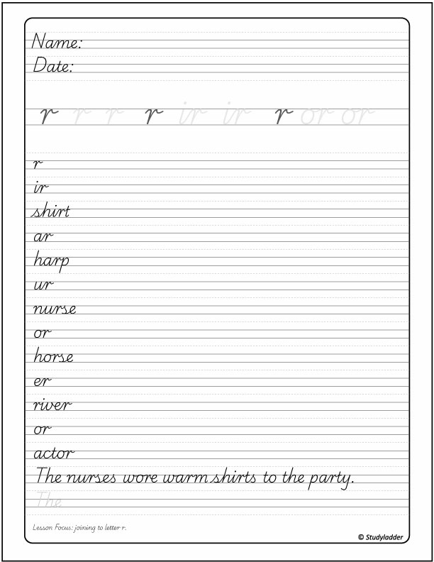 Joining to letter r (Qld) - Studyladder Interactive Learning Games