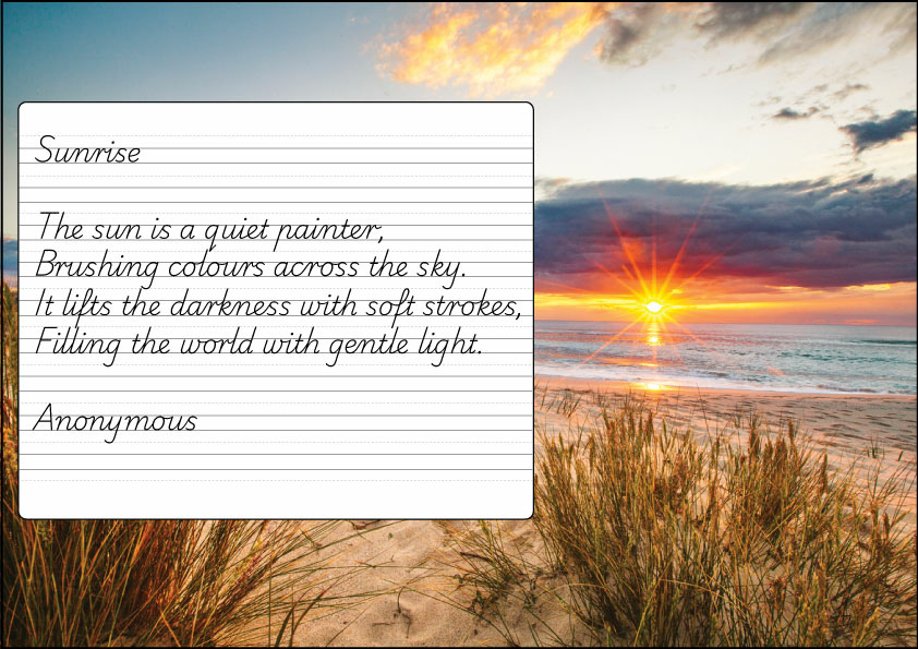 Sunrise - Handwriting Task (Vic, WA, NT) - Studyladder Interactive ...