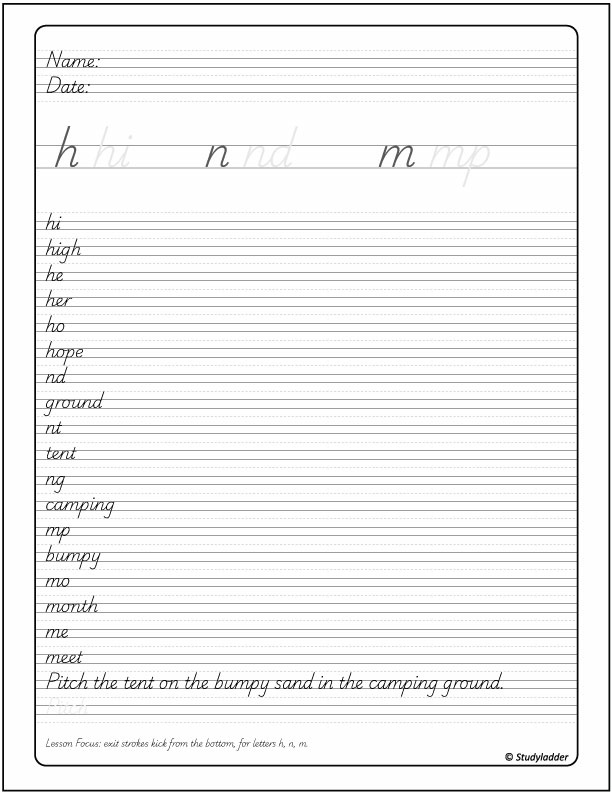 Joins after letters n, m and h (SA) - Studyladder Interactive Learning Games