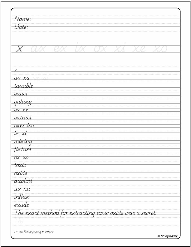 Joining to letter x (NSW, ACT) - Studyladder Interactive Learning Games