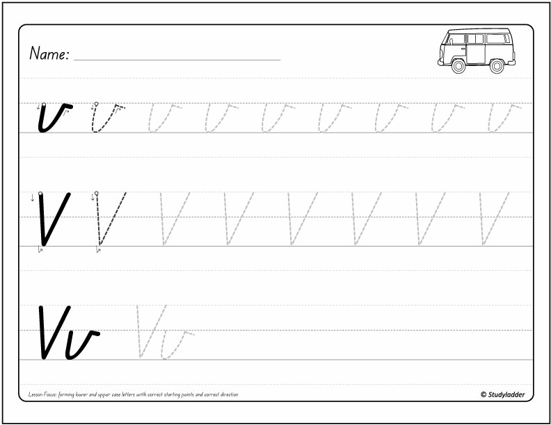 Letter Formation Vv (Vic, WA, NT) - Studyladder Interactive Learning Games