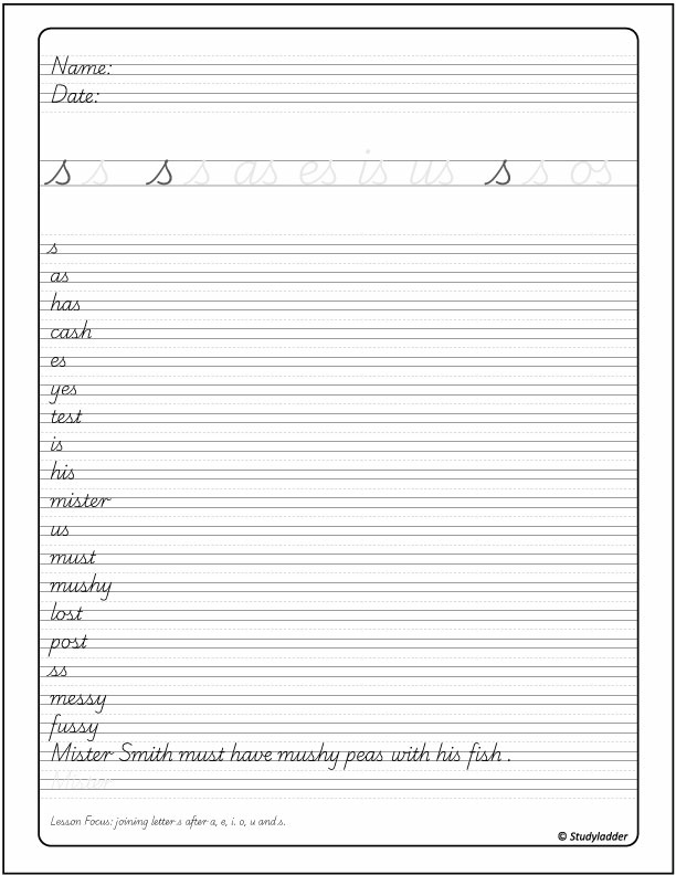 Joining to Letter s (Qld) - Studyladder Interactive Learning Games