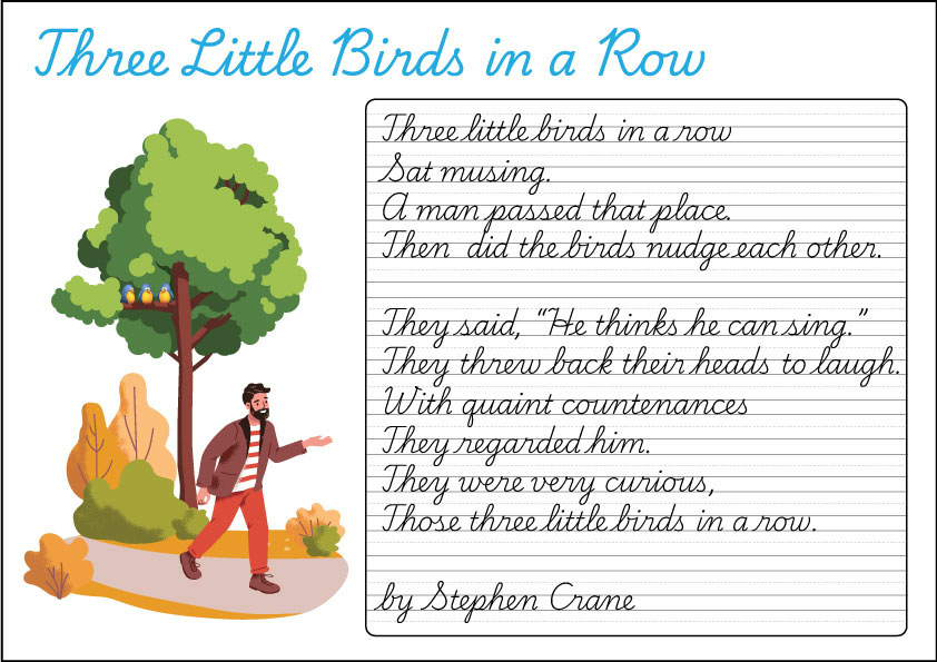 Three Little Birds in a Row - Handwriting Task - Studyladder Interactive Learning Games