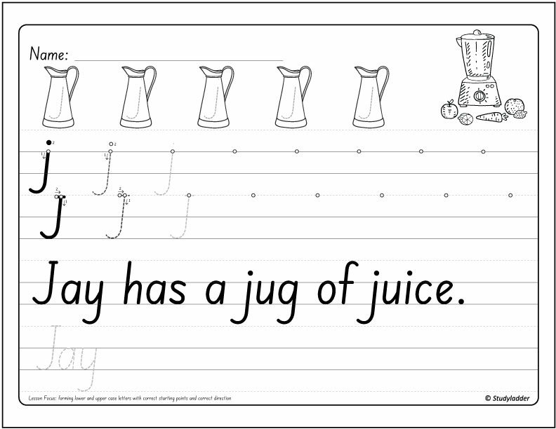 Letter Formation Jj (SA) - Studyladder Interactive Learning Games