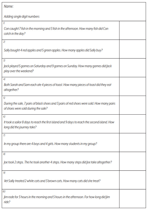 Adding Single Digit Numbers problem Solving Studyladder Interactive 