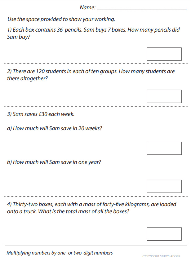 Multiplying by one or two-digit numbers - Studyladder Interactive Learning Games
