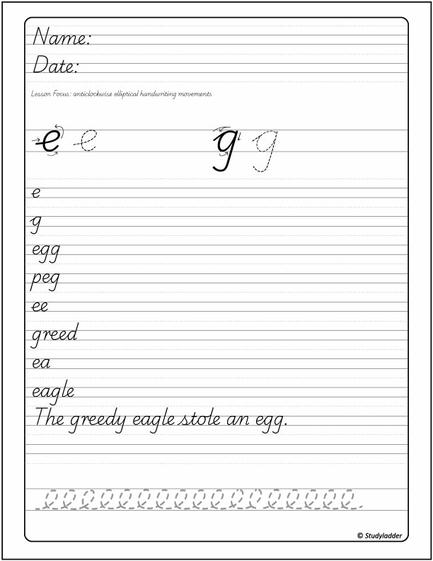 Letters e and g : using joins (Qld) - Studyladder Interactive Learning ...