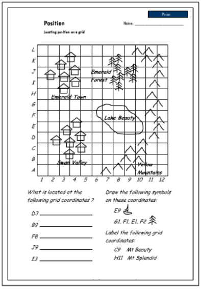 4 Figure Grid References Worksheet 4 And 6 Grid Reference Exercises 