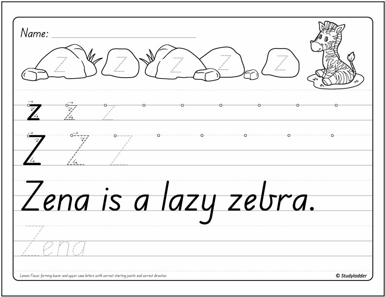 Letter Formation Zz (Vic, WA, NT) - Studyladder Interactive Learning Games