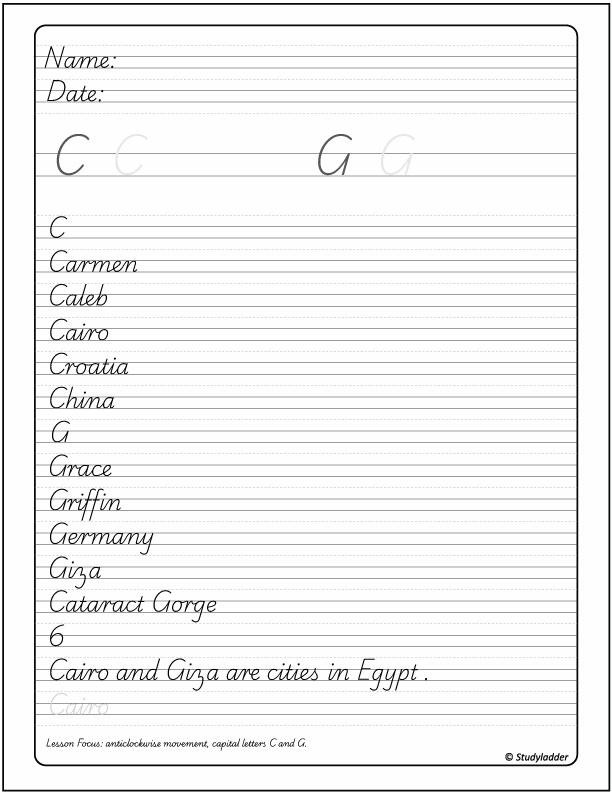 Capital Letters C and G (Qld) - Studyladder Interactive Learning Games