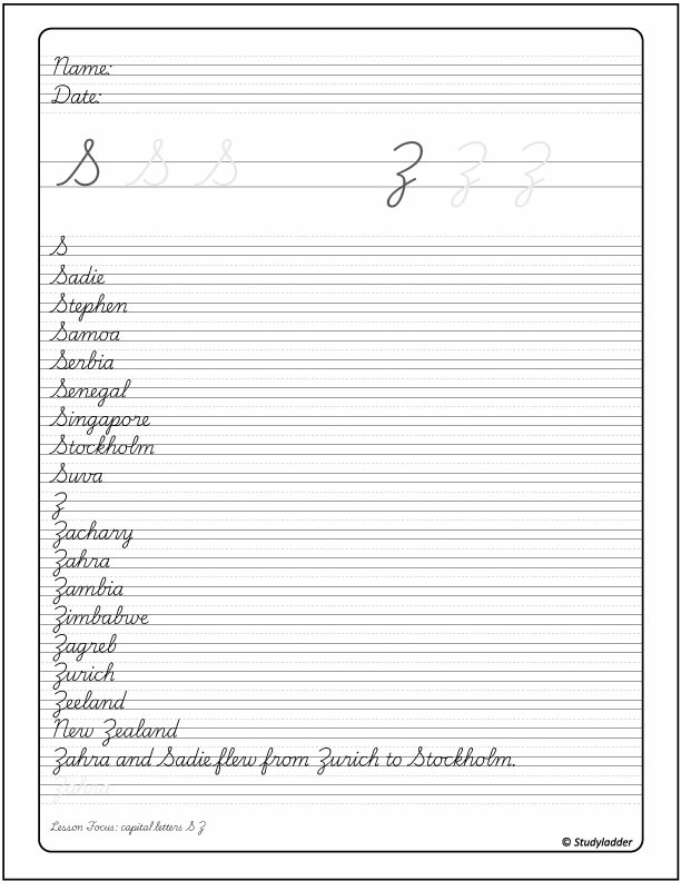 Capital Letters S Z - Studyladder Interactive Learning Games