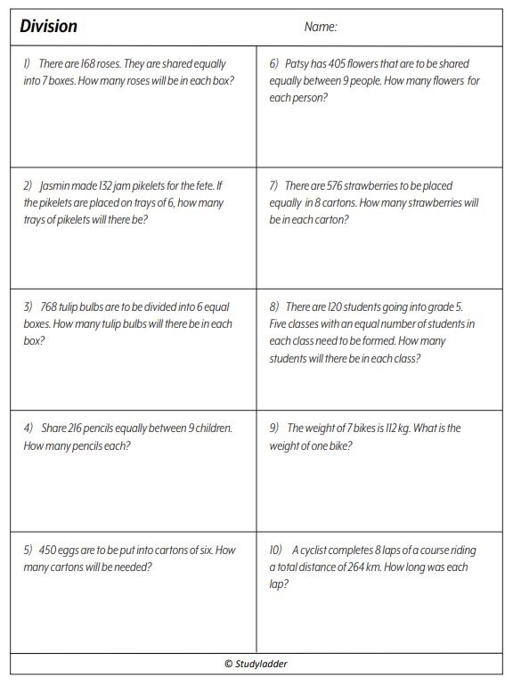 Dividing 3 Digits By 1 Digit problem Solving Studyladder 