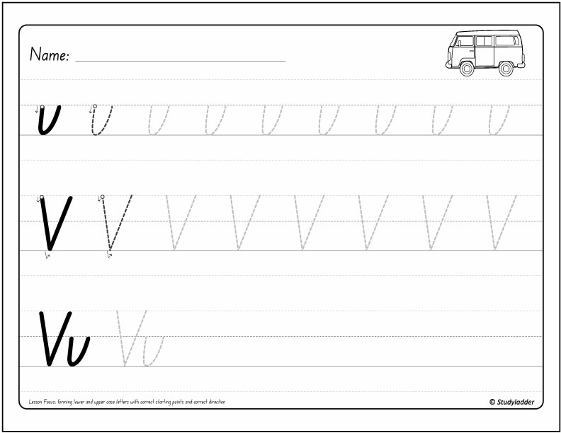 Letter Formation Vv (NSW, ACT) - Studyladder Interactive Learning Games