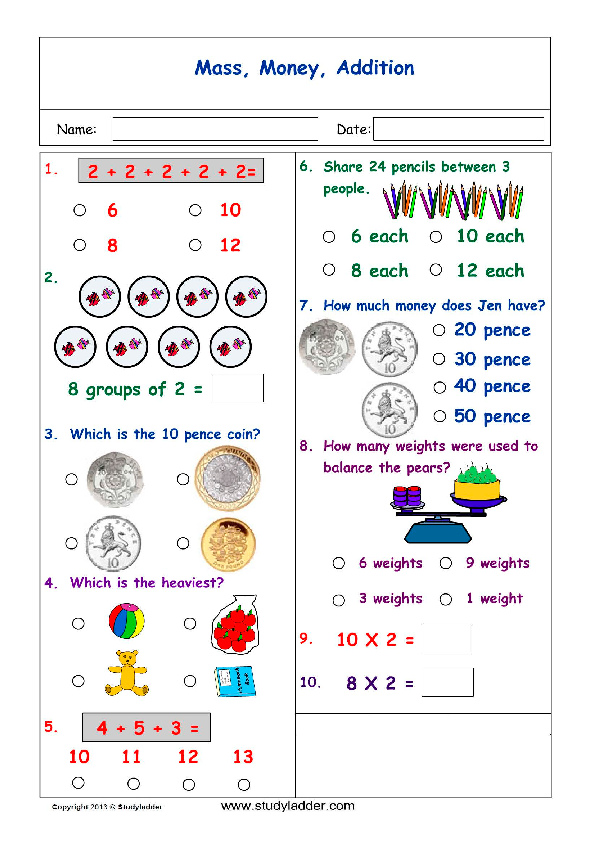 Mass and Money - Studyladder Interactive Learning Games