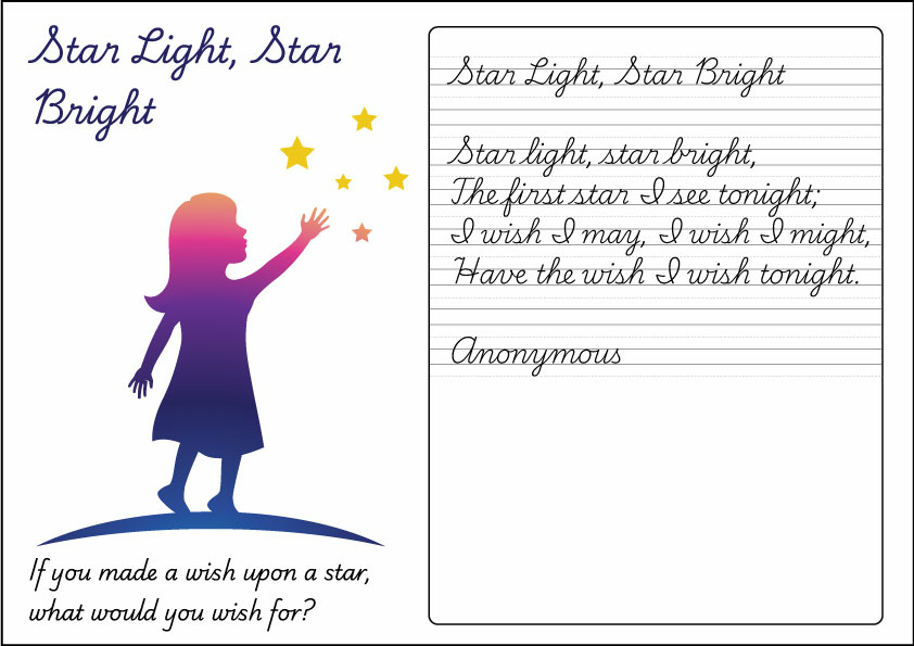 Star Light, Star Bright - Handwriting Task - Studyladder Interactive ...