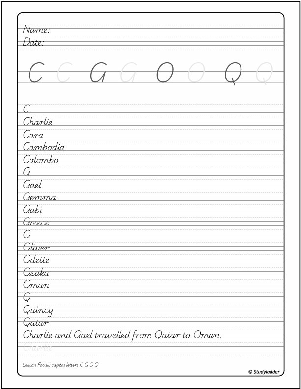 Capital Letters C G O Q (Qld) - Studyladder Interactive Learning Games