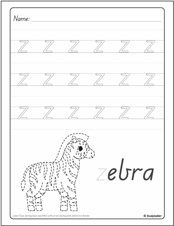 Lower Case z (Vic, WA, NT) - Studyladder Interactive Learning Games