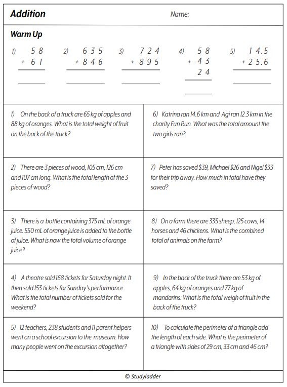 Adding Three Digit Numbers problem Solving Studyladder Interactive 