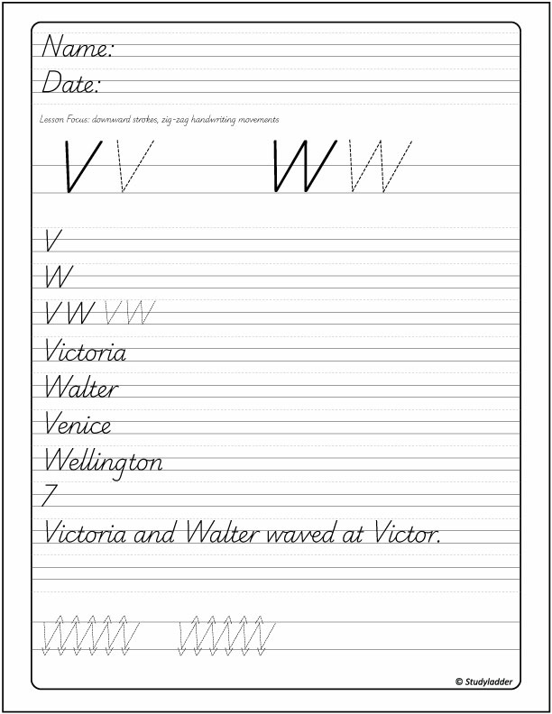 Letters V and W (Tas) - Studyladder Interactive Learning Games