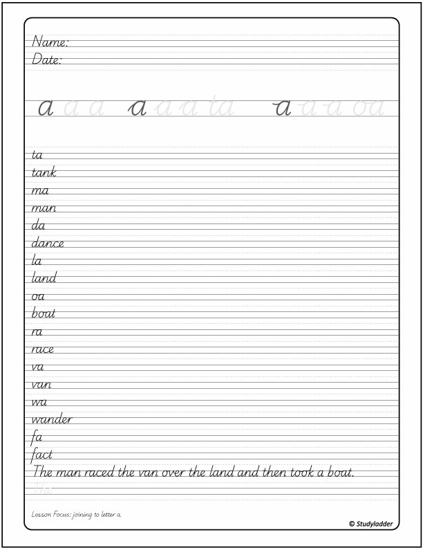 Joining to Letter a (SA) - Studyladder Interactive Learning Games