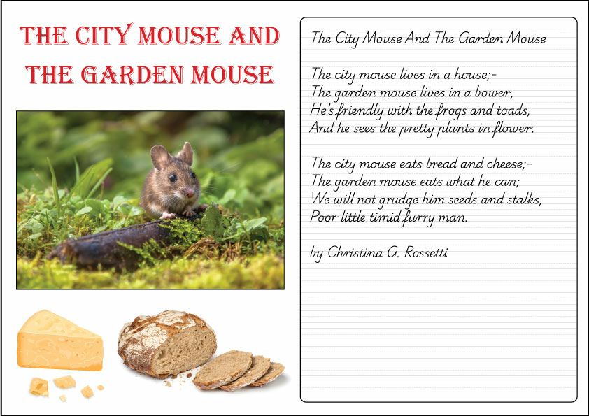 The City Mouse and the Garden Mouse - Handwriting Task (Vic, WA, NT ...