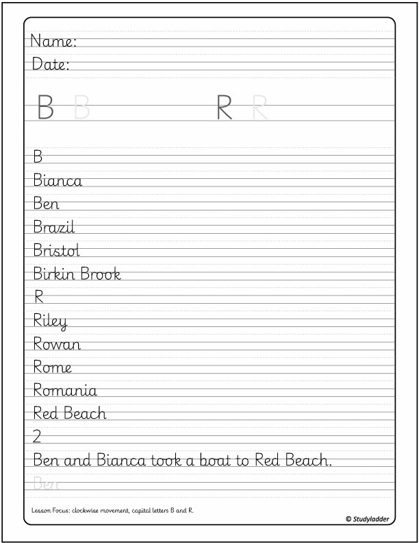 Capital Letters B and R - Studyladder Interactive Learning Games