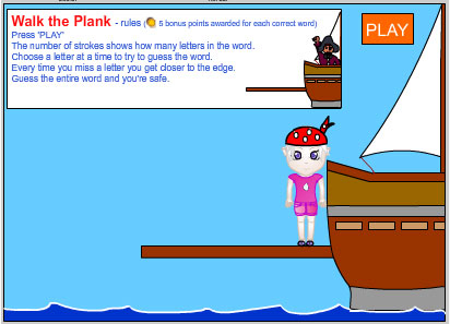 Literacy Walk the Plank - Girl - Studyladder Interactive Learning Games