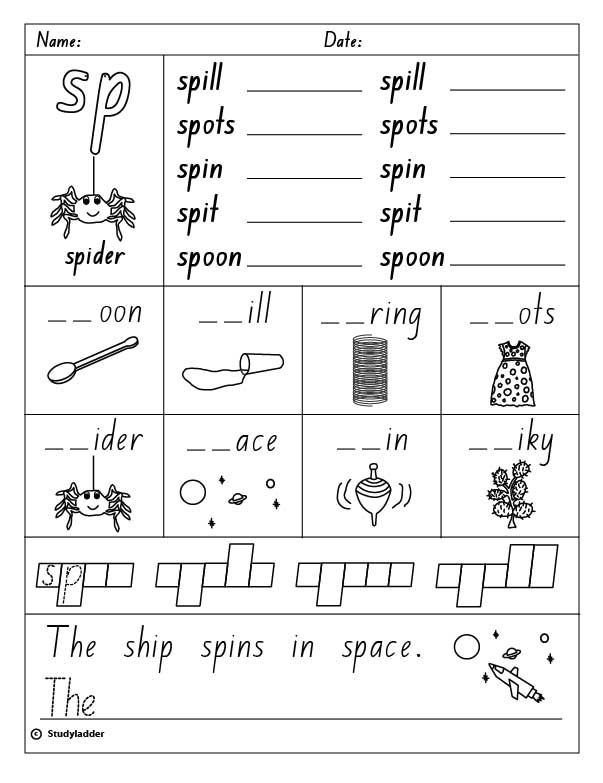 Consonant Blend sp Studyladder Interactive Learning Games