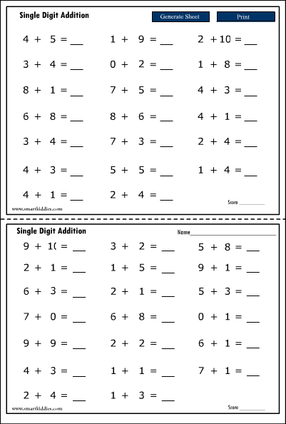 Add single digit numbers - Studyladder Interactive Learning Games