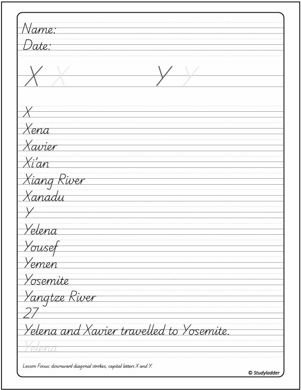 Capital Letters X and Y - Studyladder Interactive Learning Games