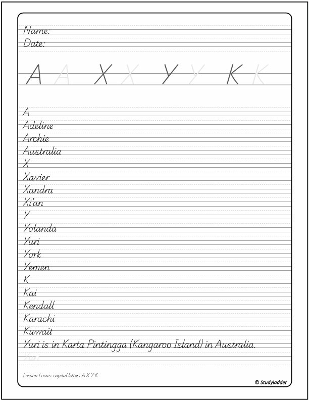 Capital Letters A Y X K (SA) - Studyladder Interactive Learning Games