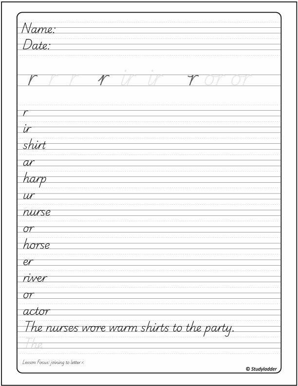 Joining to letter r (Tas) - Studyladder Interactive Learning Games