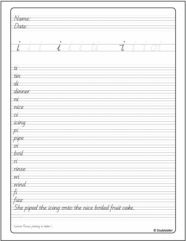Joining to Letter i - Studyladder Interactive Learning Games