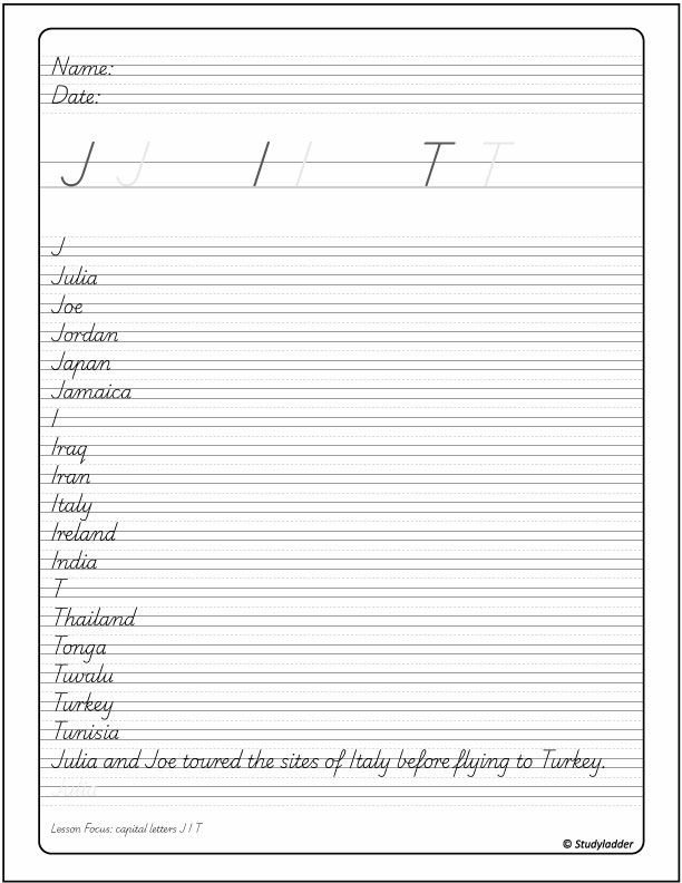 Capital Letters J I T (Vic, WA, NT) - Studyladder Interactive Learning ...