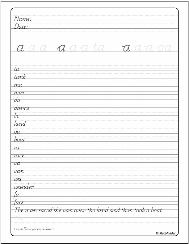 Joining to Letter a (Qld) - Studyladder Interactive Learning Games