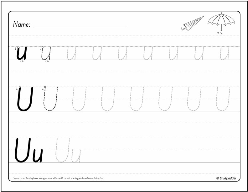 Letter Formation Uu (SA) - Studyladder Interactive Learning Games