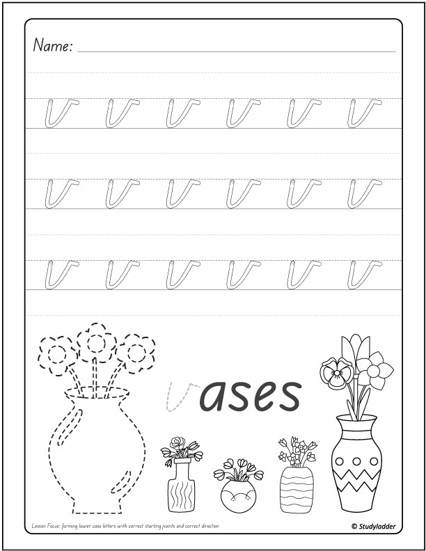 Lower Case v (Vic, WA, NT) - Studyladder Interactive Learning Games