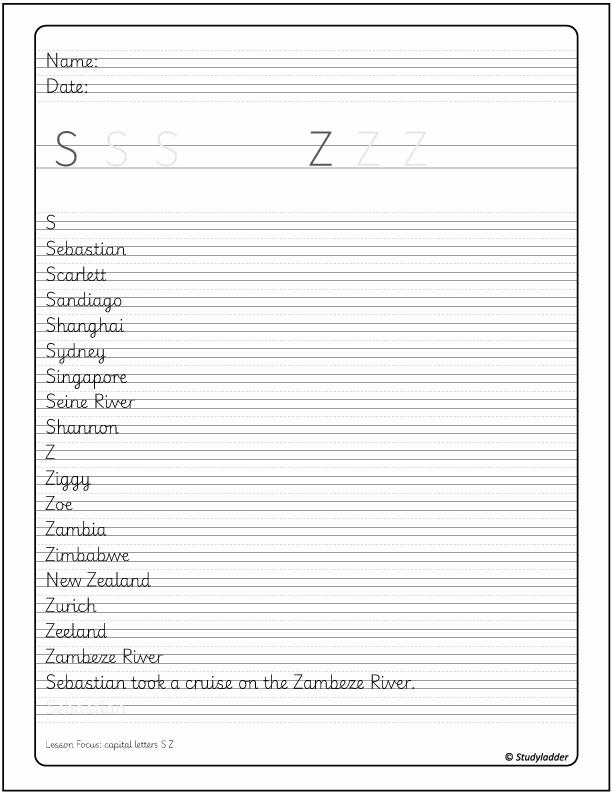 Capital Letters S Z - Studyladder Interactive Learning Games