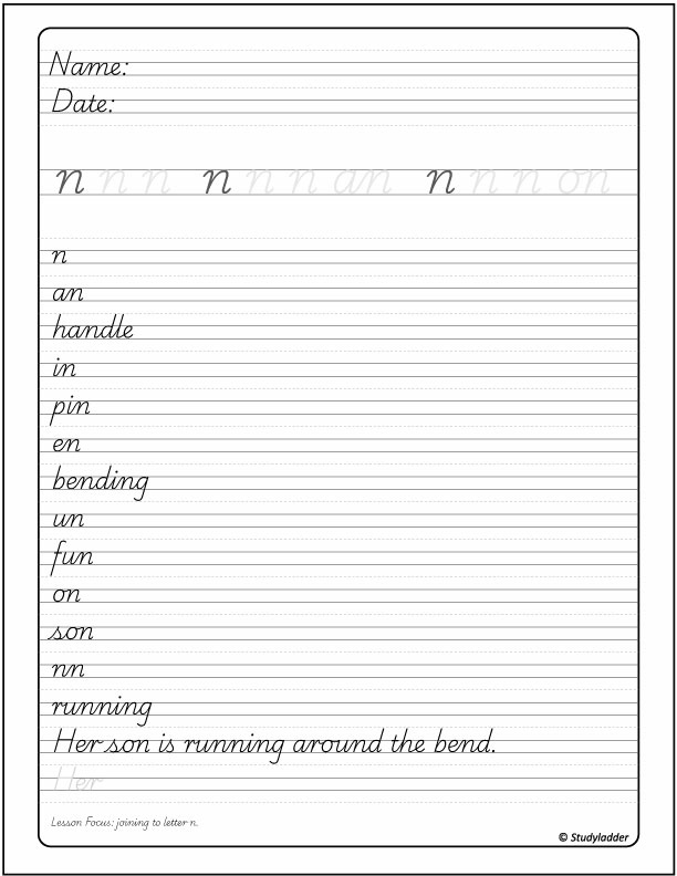 Joining to letter n (Qld) - Studyladder Interactive Learning Games