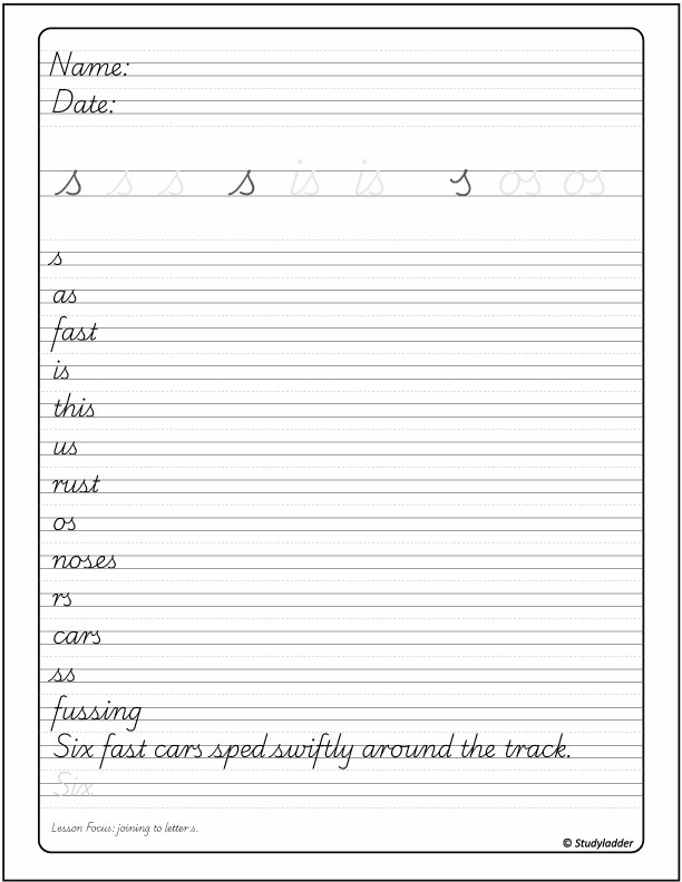 Joining to letter s (Qld) - Studyladder Interactive Learning Games