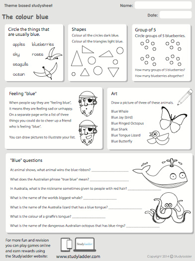 The Colour Blue - Studyladder Interactive Learning Games
