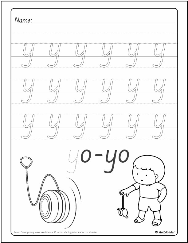 Lower Case y (Vic, WA, NT) - Studyladder Interactive Learning Games