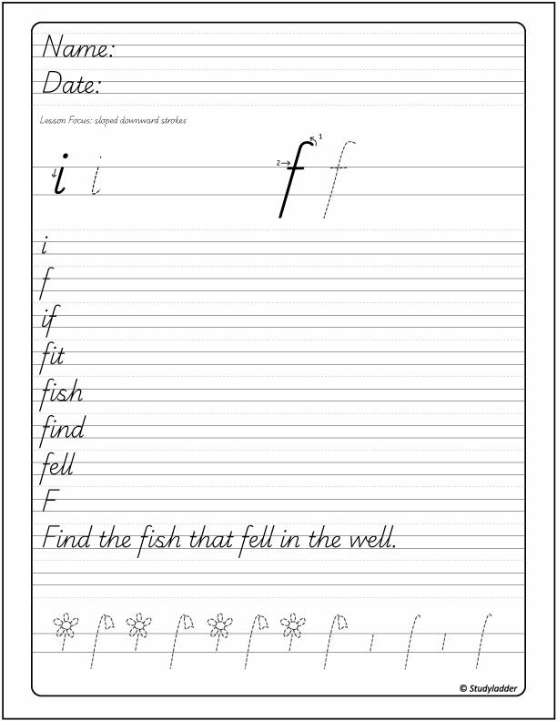 Letters i and f: using joins (SA) - Studyladder Interactive Learning Games